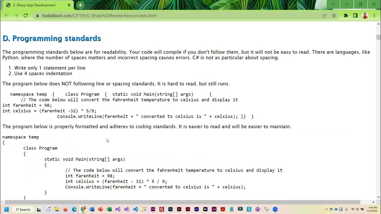 C Sharp Program Structure And Syntax Youtube