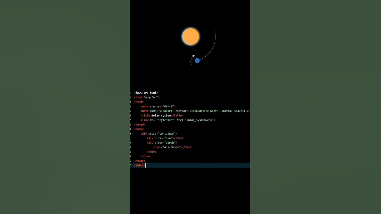 Creating Solar System Html Css Javascript Youtubeshorts Webdesign Youtube