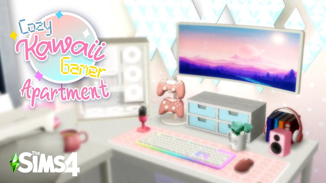 🌸Cozy Kawaii Twitch Streamer/Gamer's Apartment | Sims 4 Speed Build ...