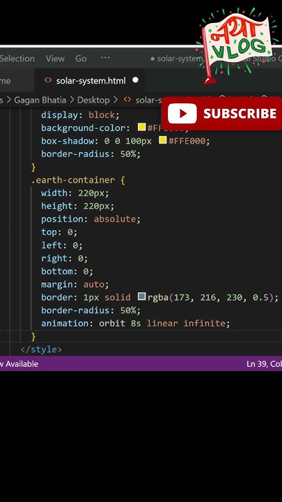 How To Make Solar System Html Css Shorts Htmlcss Css3 Csstutorial Animation