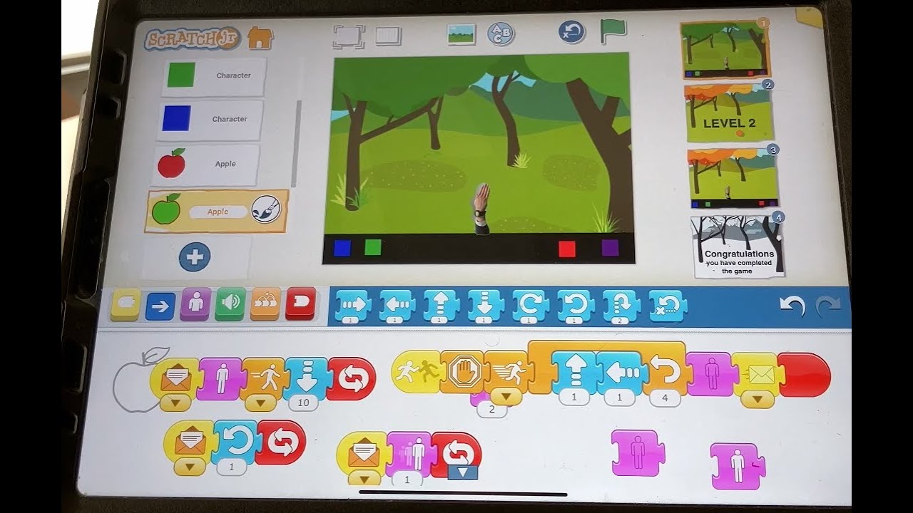 ScratchJr Fruit Ninja Game made on the iPad - YouTube