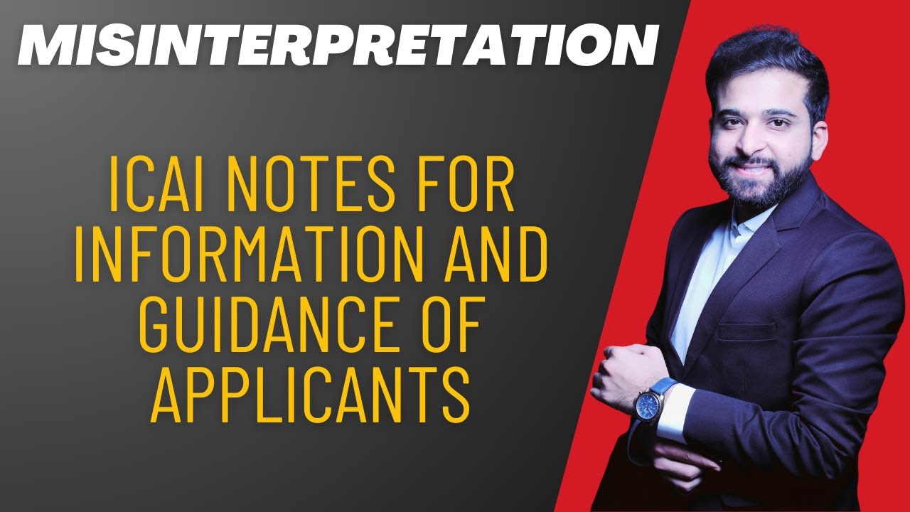 ICAI NOTES FOR INFORMATION AND GUIDANCE OF APPLICANTS | MCQ PAPER - YouTube