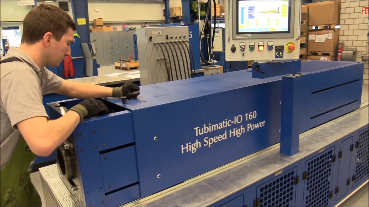 Tube end forming (Tubimatic IO 160 High-speed, high-power) - YouTube