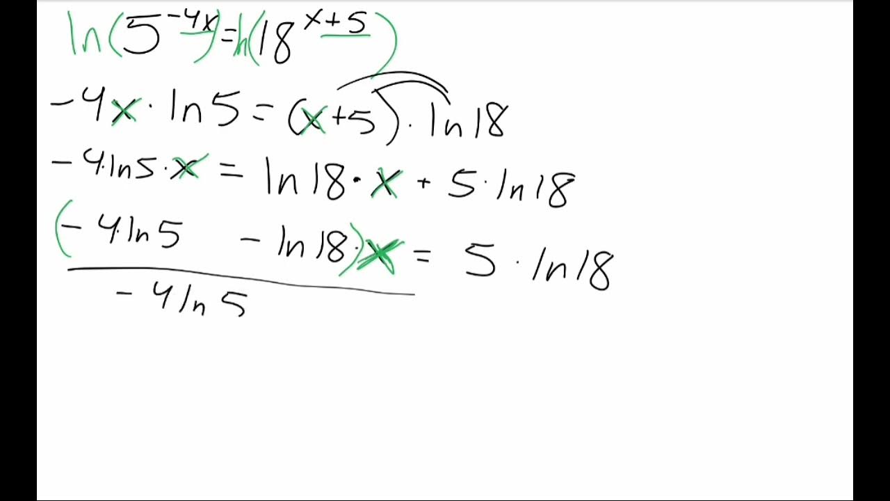Solving an exponential equation by using logarithms: Exact answers in ...