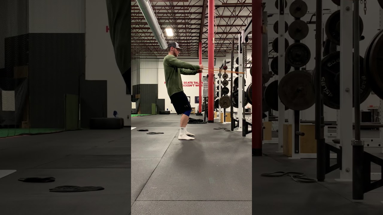 Standing 2-arm Row with Band - YouTube