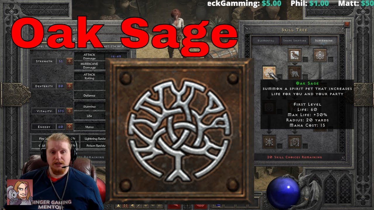 D2R Abilities & Skills - Oak Sage (Druid) - YouTube
