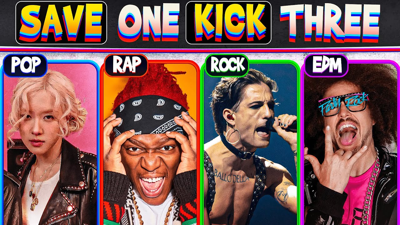 🎧 POP vs RAP vs ROCK vs EDM - SAVE ONE KICK THREE || MUSIC QUIZ ♫ - YouTube