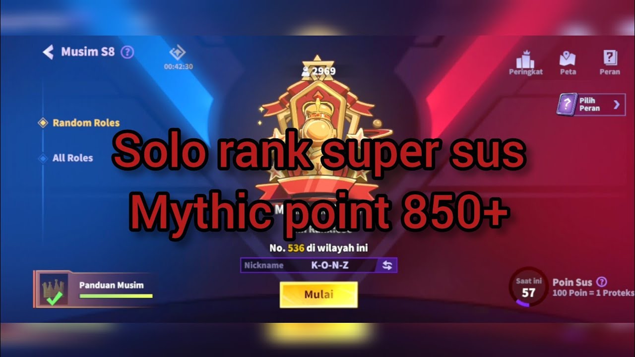 SUPER SUS | SOLO RANK MYTHIC GLORY | RANDOM ROLES - YouTube