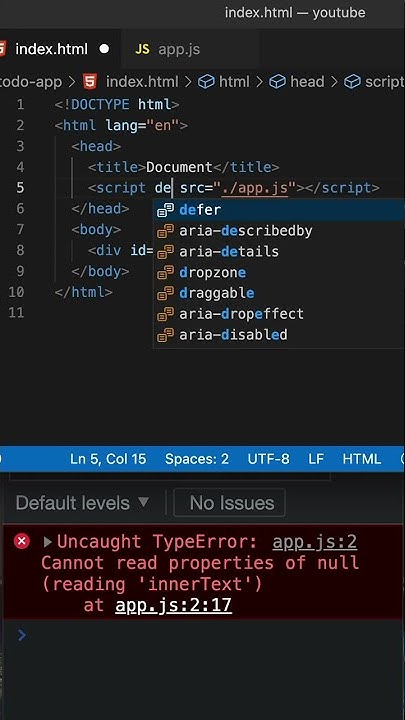 JavaScript'ni body oxiriga qo'yishni to'xtating! - YouTube