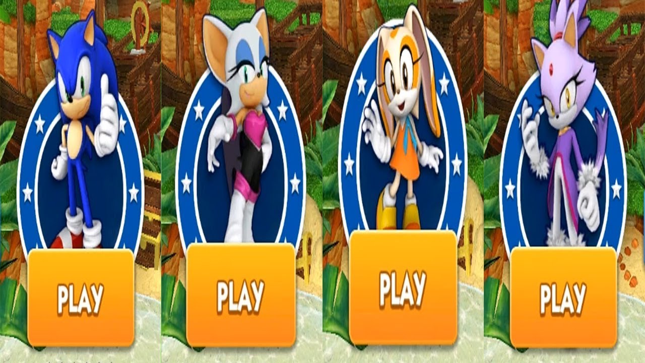 Sonic Dash Android Gameplay - SONIC VS ROUGE VS CREAM VS BLAZE - YouTube