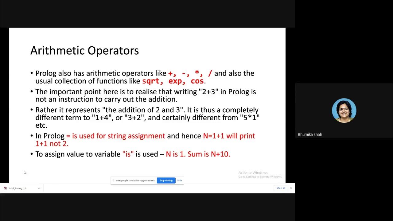 Lab3 Prolog : Arithmetic operators - YouTube