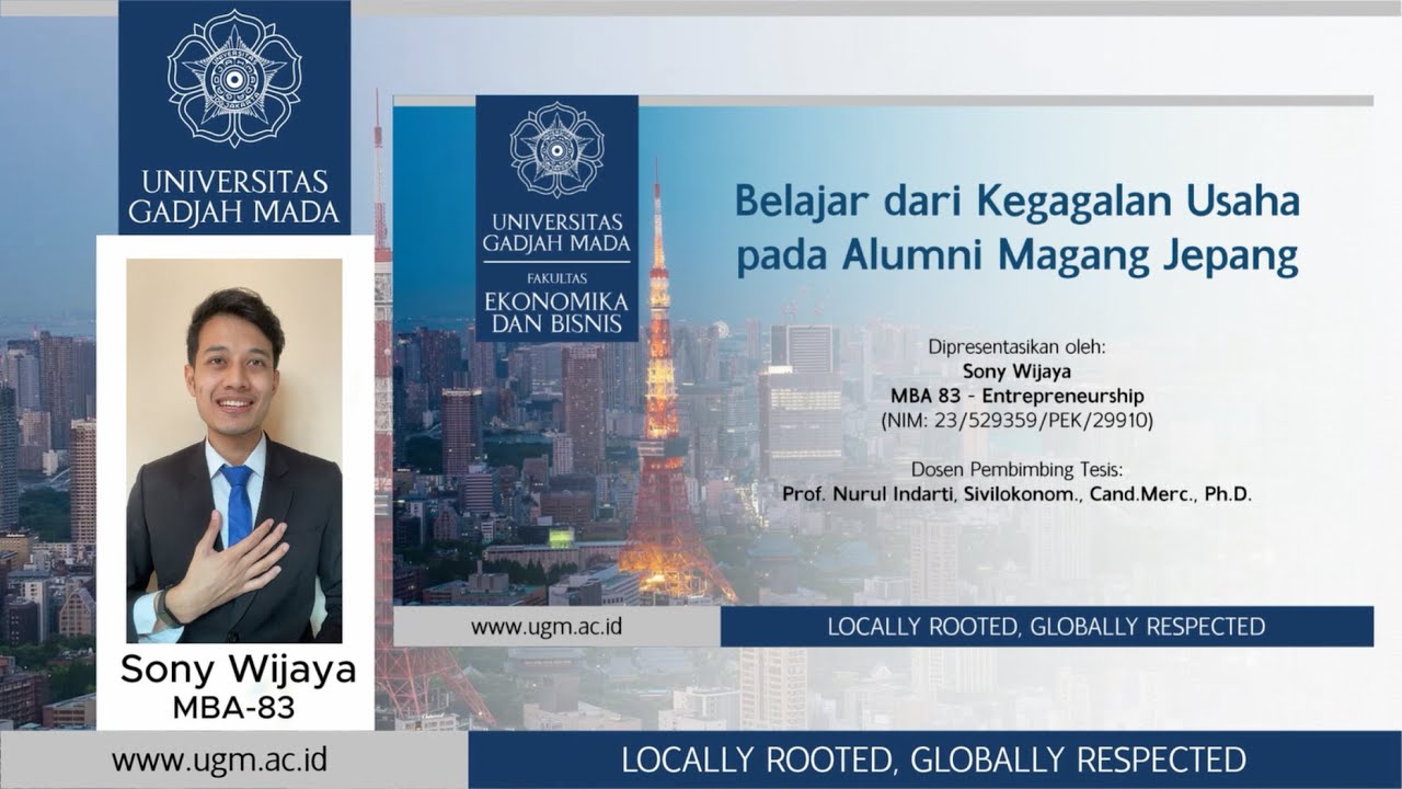 Sony Wijaya - MBA FEB UGM 83 - Kampus YK - Entrepreneurship - YouTube