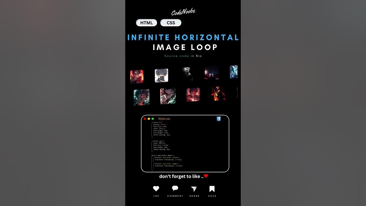 Infinite Horizontal Image Loop #coder #codeing #shorts #reels - YouTube