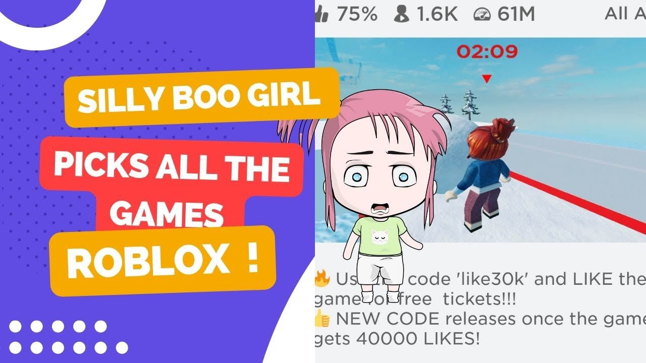 Silly Boo girl picks all the games we play in Roblox!!! - YouTube