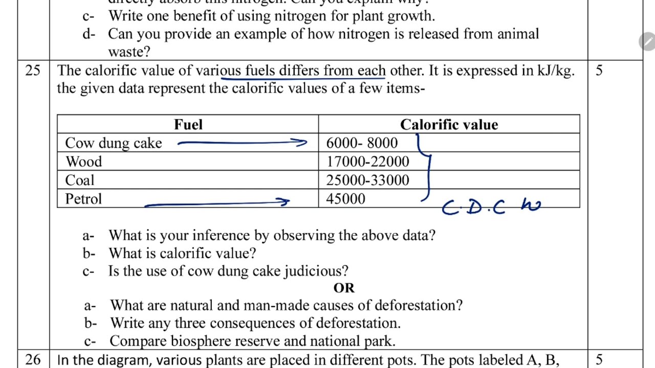 Half Yearly Exam Question Paper / Class-8 SCIENCE /2023 CBSE Paper For ...
