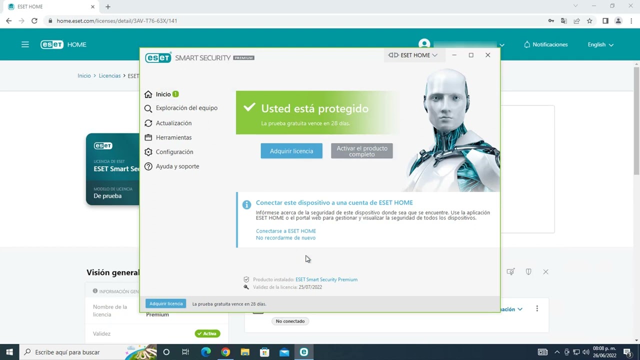 Agregar, conectar o vincular ESET Smart Security Premium 15.x a ...