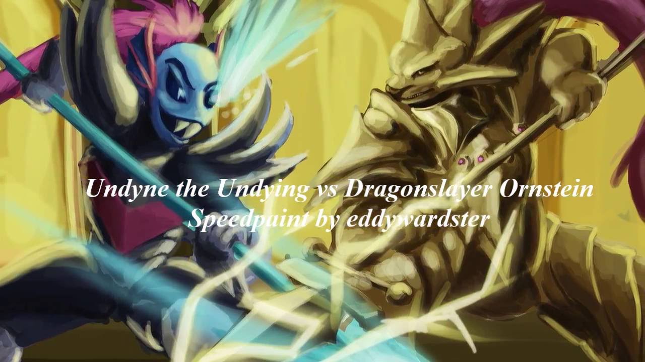 Undyne the Undying vs Dragonslayer Ornstein | Speedpaint - YouTube