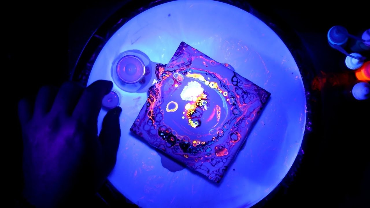 Miniature neon boiler maker! 😁💜 (acrylic pour/fluid art) - YouTube