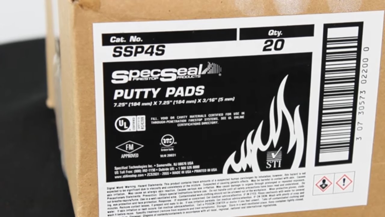 Specified Technologies SSP4S Firestop Putty Pad for single and ...