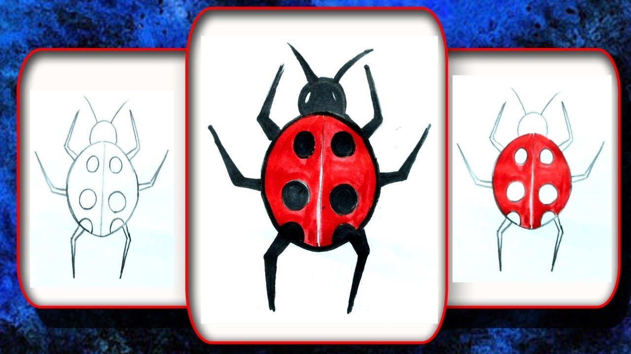 How to Draw a Realistic Ladybug for Kids Step by Step Easy drawing for ...