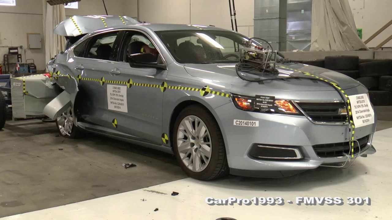 2014-2018 Chevrolet Impala FMVSS 301 Rear Crash Test (50 Mph) - YouTube