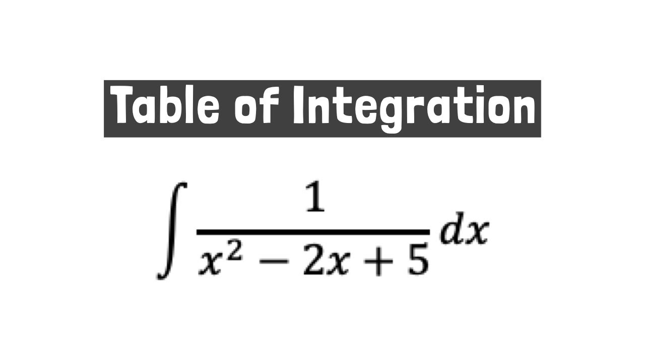 Table of Integration: Integrate 1/polynomial Example 2 | (Ali BA) - YouTube