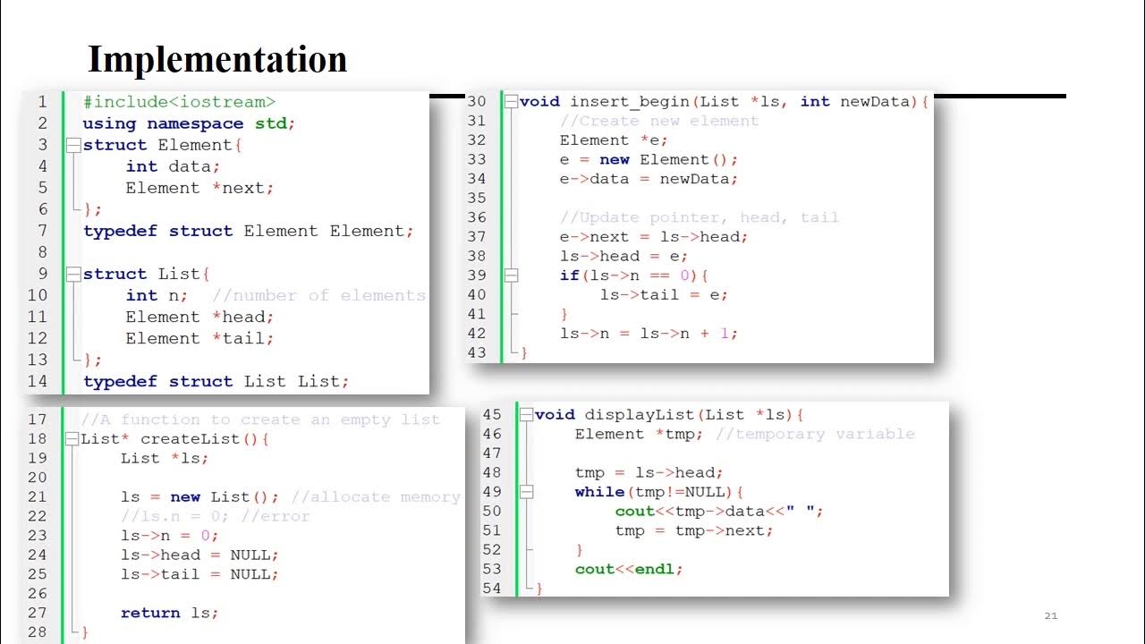 Linked list p2 -Implementation - YouTube