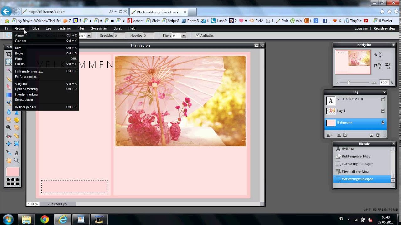 Hvordan lage layout i Pixlr - YouTube