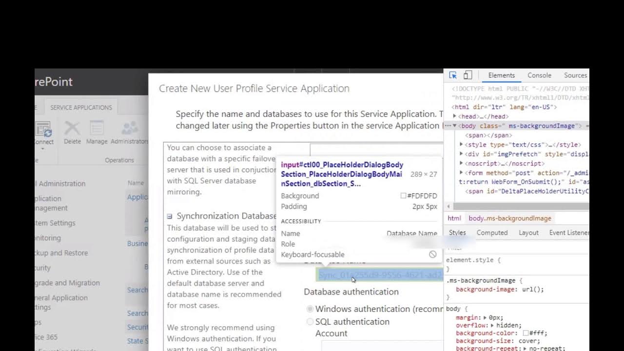 FIXED - Create User Profile Service - Sync database not editable - YouTube