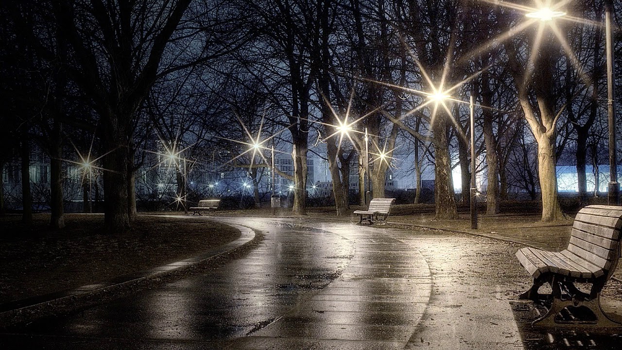 Rainy Park at Night | 8 HOURS of Heavy Rain for Relaxing, Focus or ...