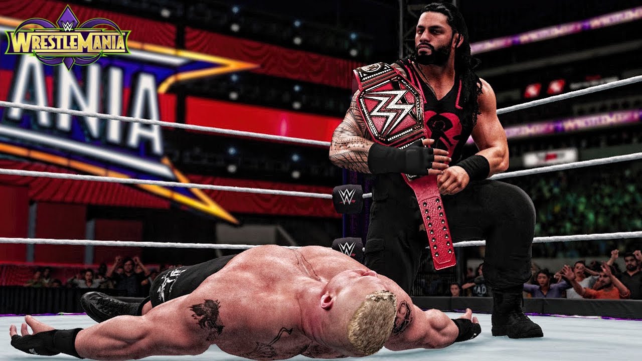 Wwe 2k18 Wrestlemania 34 Roman Reigns Vs Brock Lesnar Universal