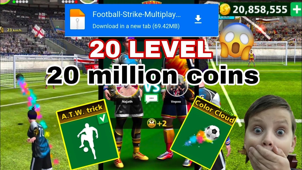 football strike™- 20 LEVEL 20 MILLION COINS🔥 free kick game play #7😱😳😲💯 ...