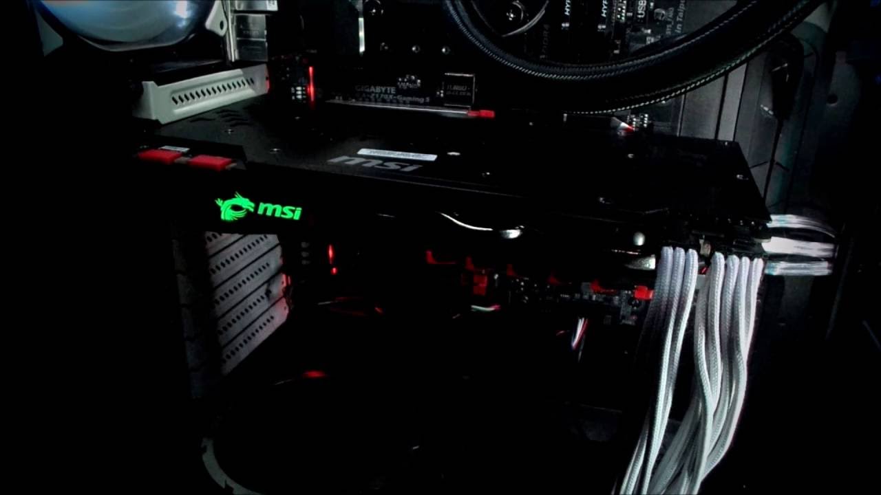 MSI Geforce GTX 1080 Gaming X led lighting - YouTube