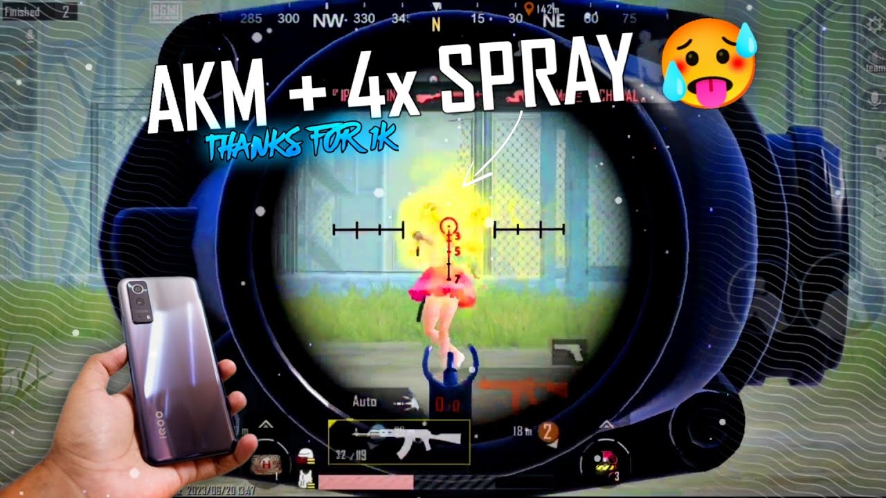 AKM + 4x SPRAY 🥵 •THANKS FOR 1K SUBSCRIBERS• #gtgamingbgmi #bgmi # ...