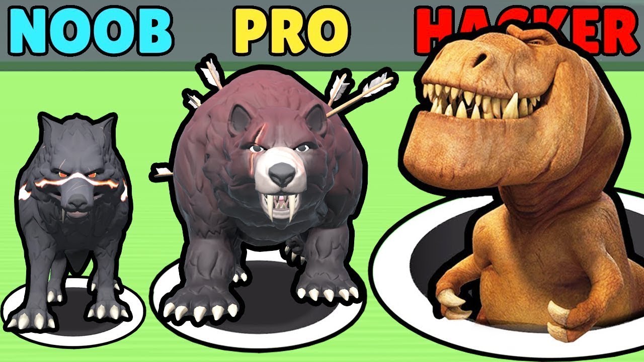 Animal Hole Funny Gameplay Level Up Animals NOOB vs PRO vs HACKER - YouTube