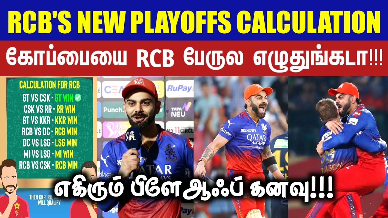🔴LIVE : RCB's New Playoffs Calculation💥| Write the trophy in the name ...