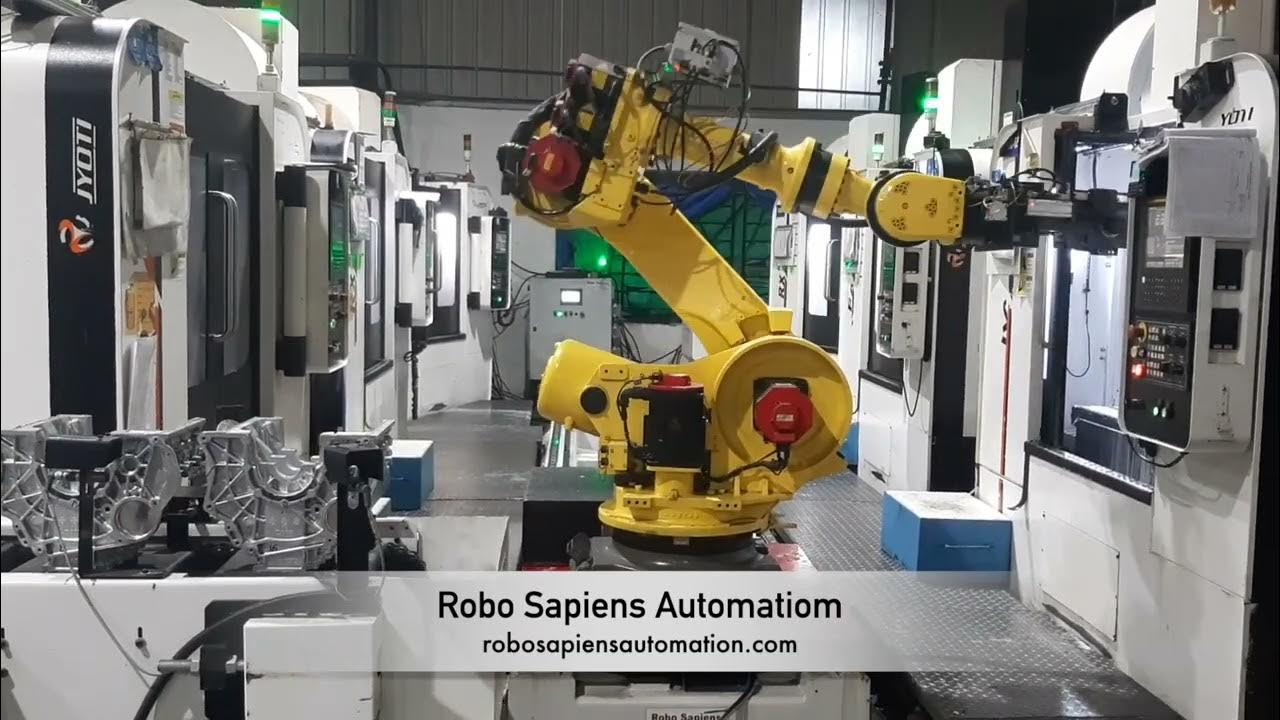 Robo Sapiens Automation Cylinder Block Handling By Robot - YouTube