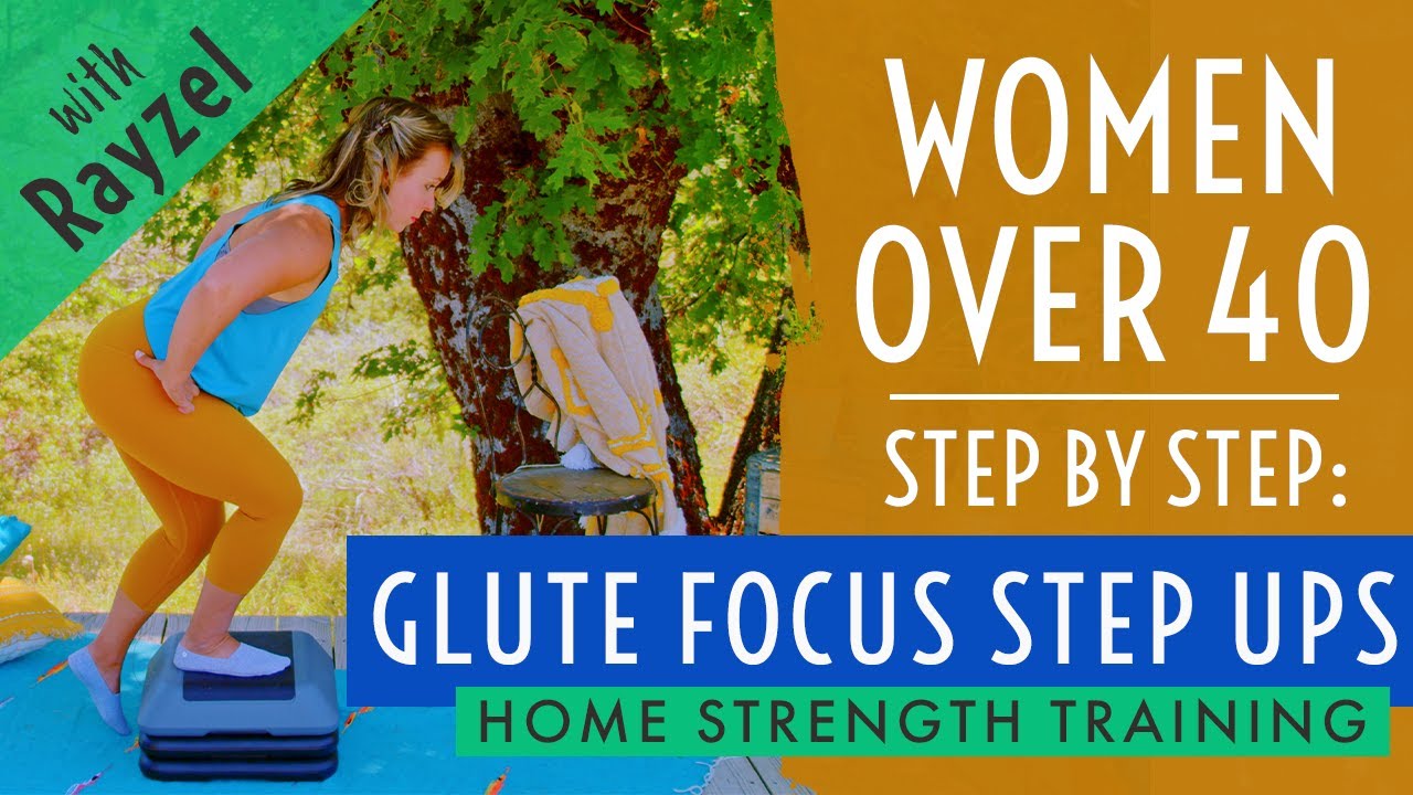 Home Glute Exercise: Step-Up Variation | Women's Over 40 Home Strength ...