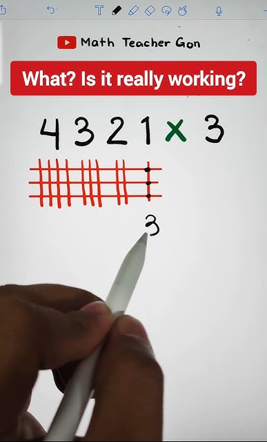 Multiplying Numbers using Lines #mathteachergon #mathtricks - YouTube