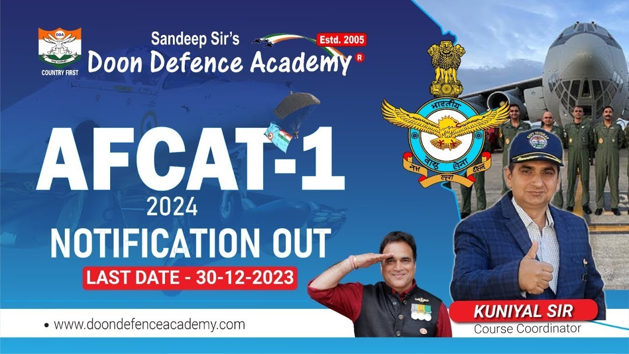 Get All The Information About The New Notification of AFCAT - 1/2024 At ...