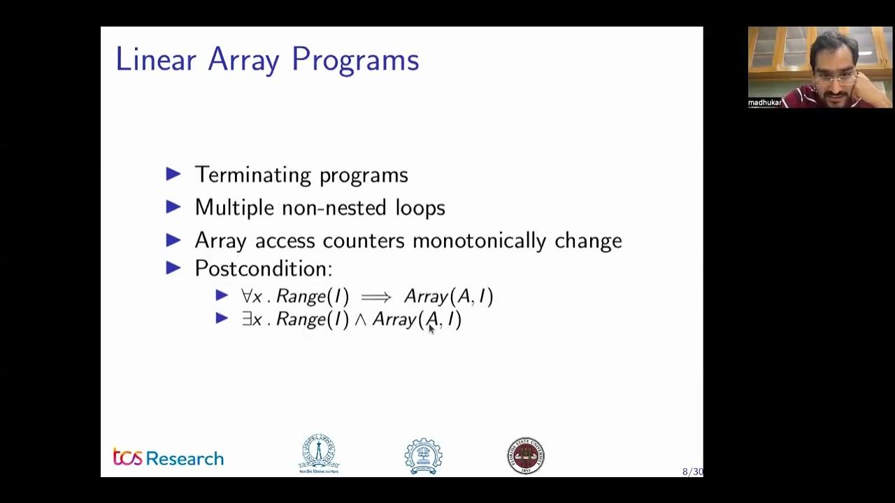 Weakest Precondition Inference for Linear Array Programs - YouTube