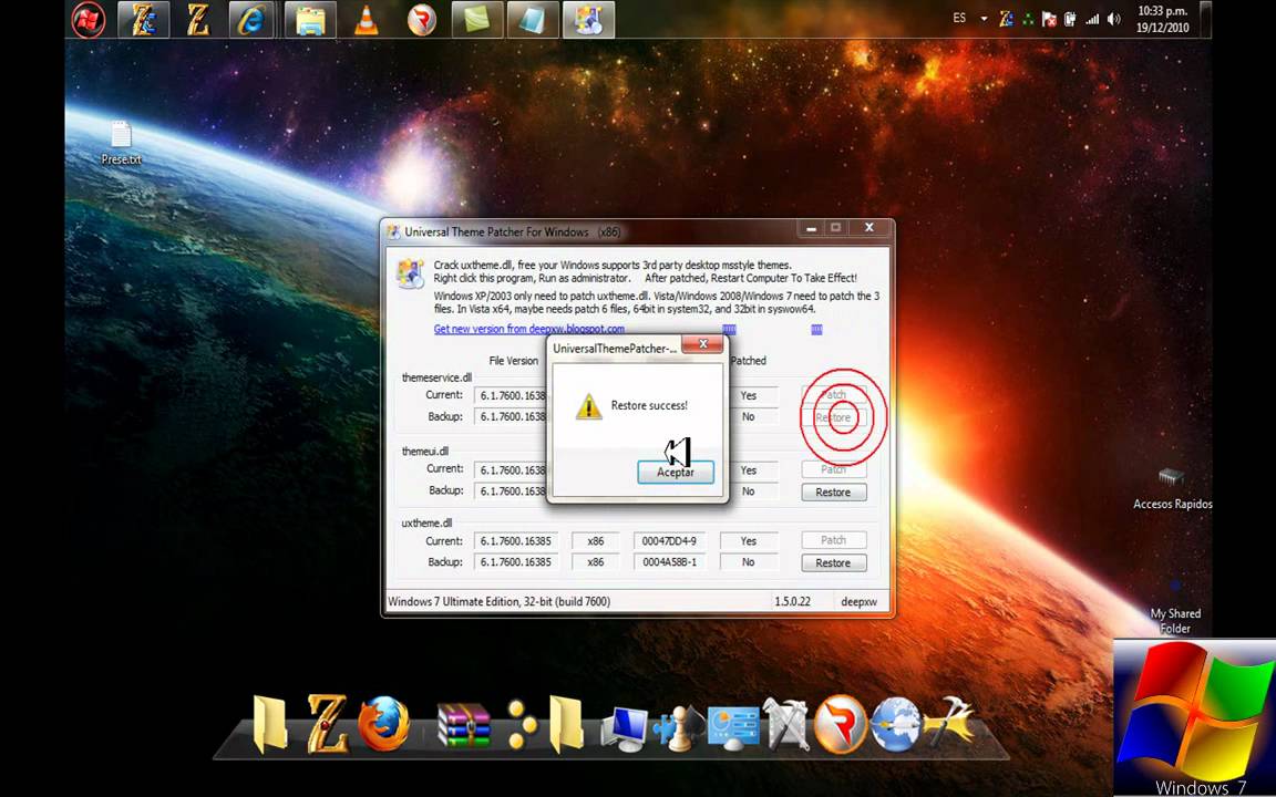 Universal theme patcher windows 7 - YouTube