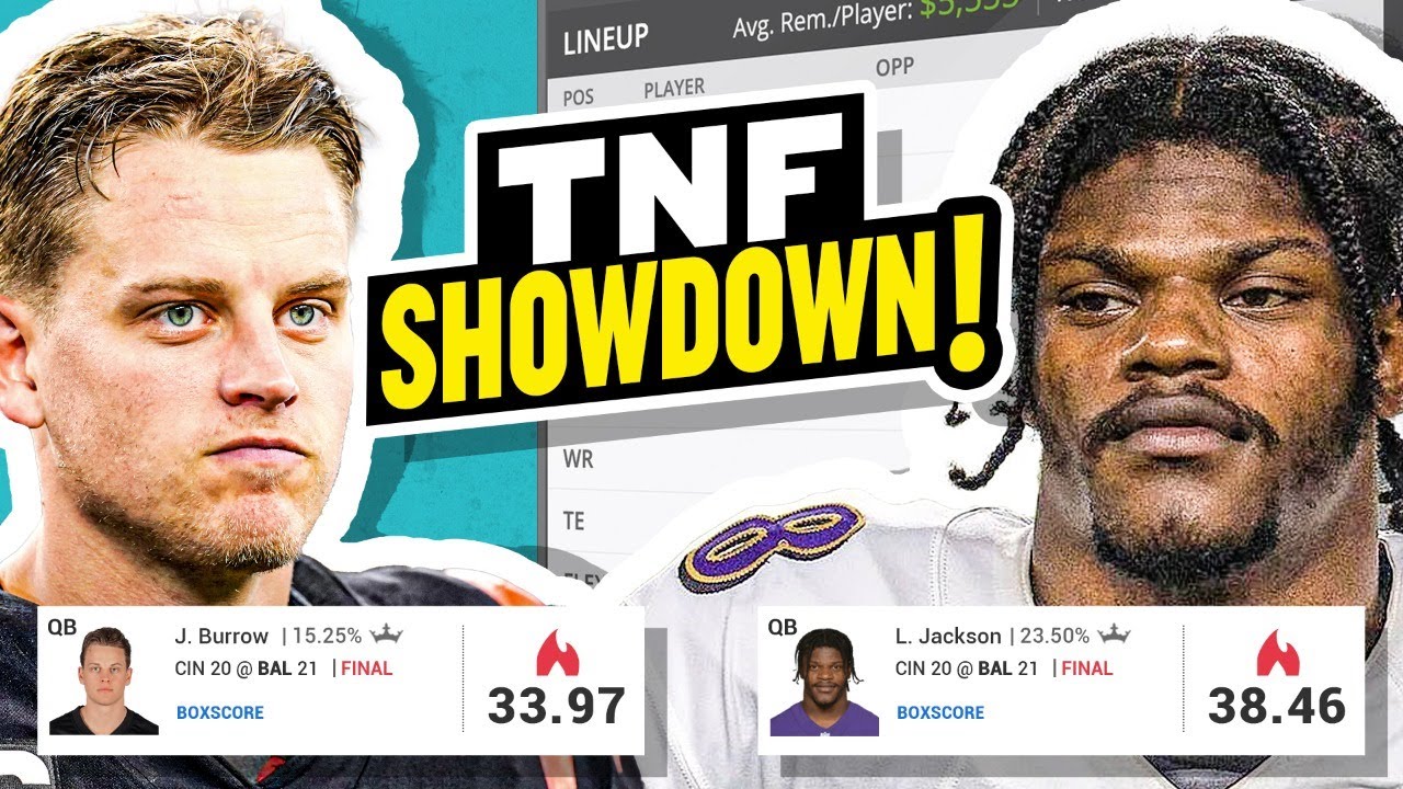 DraftKings NFL Showdown TNF Picks + Strategy (Ravens vs. Bengals) - YouTube