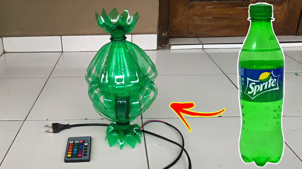 Tutorial Cara membuat lampu hias dari Botol Plastik BEKAS | Sprite DIY ...