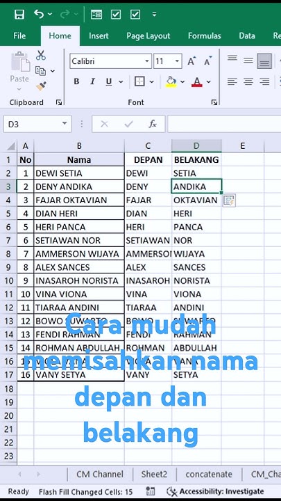 Memisahkan 1 kalimat jadi 2 di Excel #tutorialexcel #exceltips #belajarexcel #googlesheets - YouTube