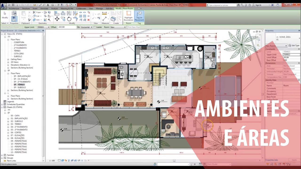 Aula 2 - Colocando Ambientes e Criando Planta de Área Construída e ...