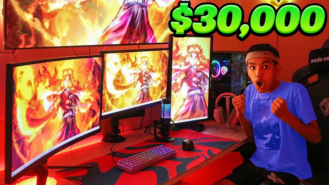 Mini Mamba's DREAM $30,000 Fortnite Gaming Setup/Room Tour! - YouTube