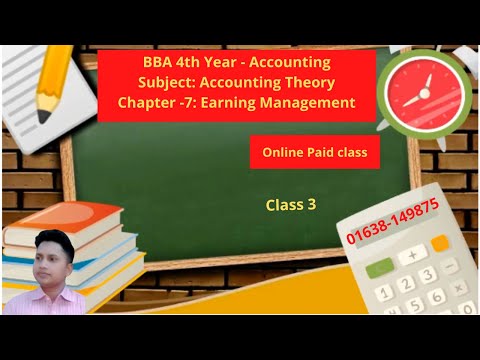 BBA 4th Year Accounting Accounting Theory Chapter 7 Earning Management - YouTube