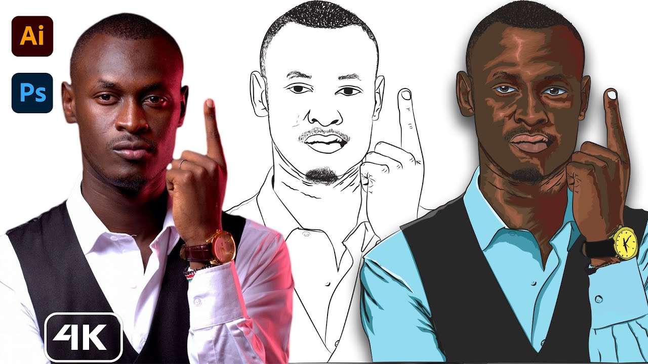 Turning King Kaka into nice 3d cartoon using adobe illustrator - YouTube