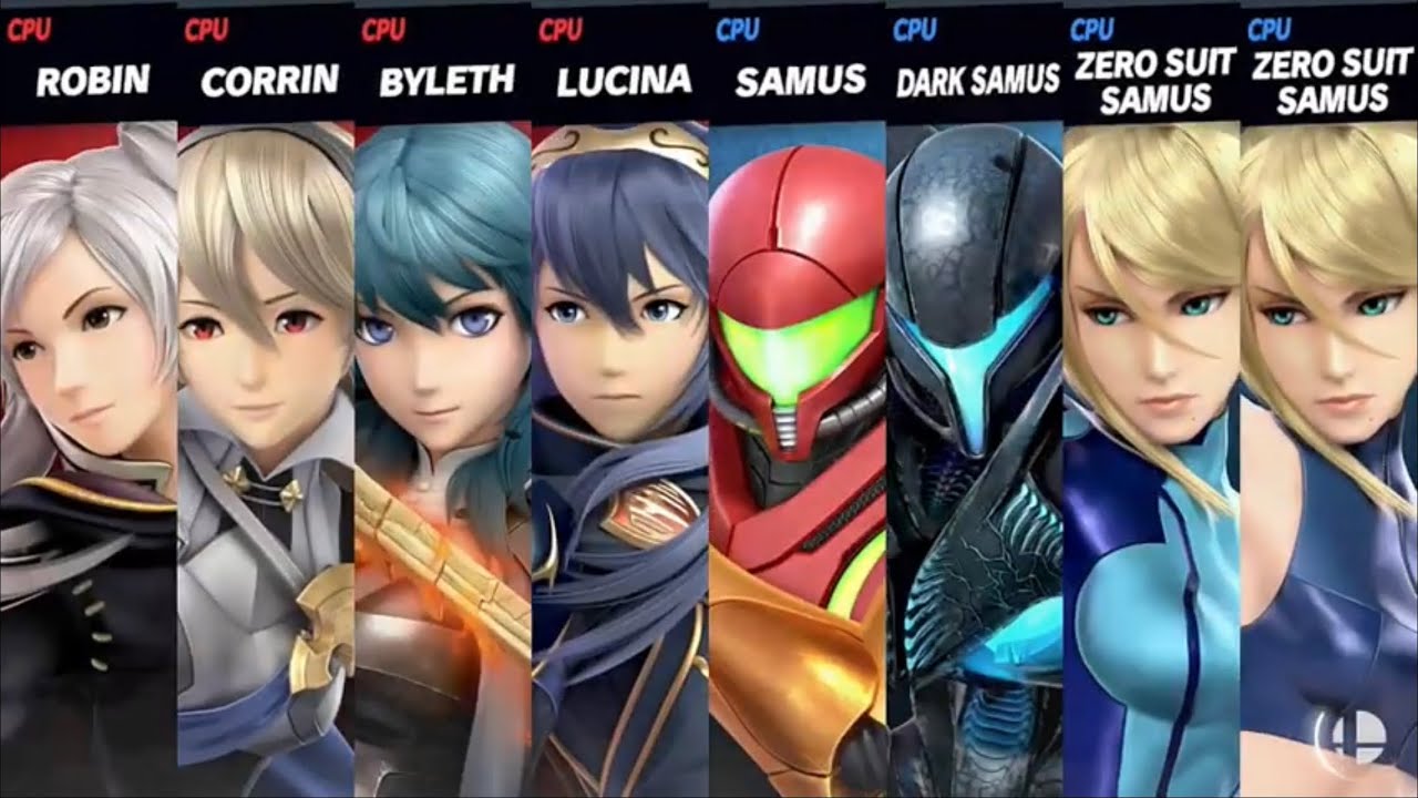 Super Smash Bros. Ultimate - Fire Emblem Girls vs Metroid Girls - YouTube